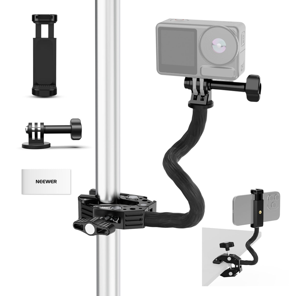 NEEWER GP-26 Action Camera Mount Kit with Super Clamp - NEEWER – NEEWER.FR