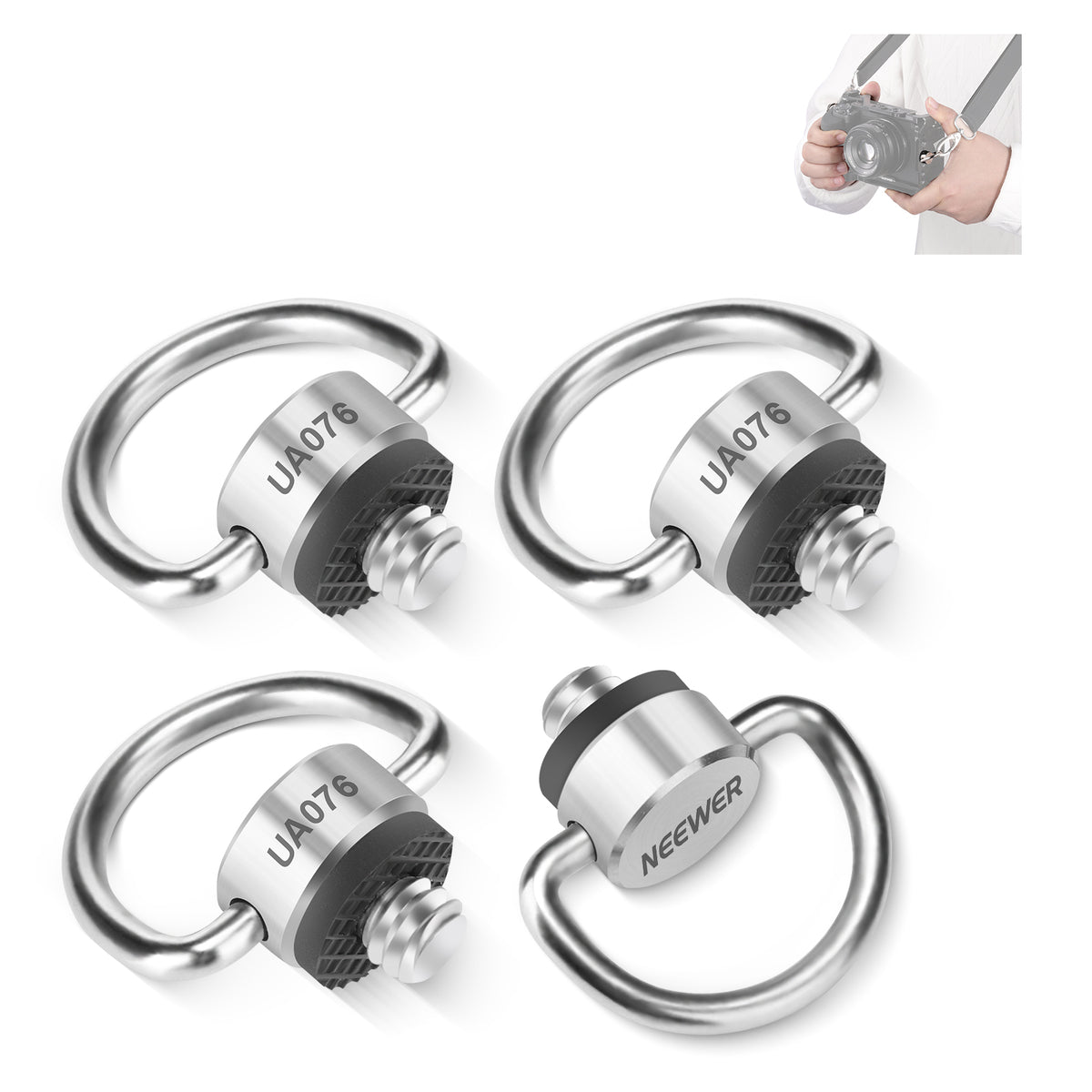 Stainless Steel M4x7 Ring Screws 4 Pack Black PATIKIL 1/4" Thread ...