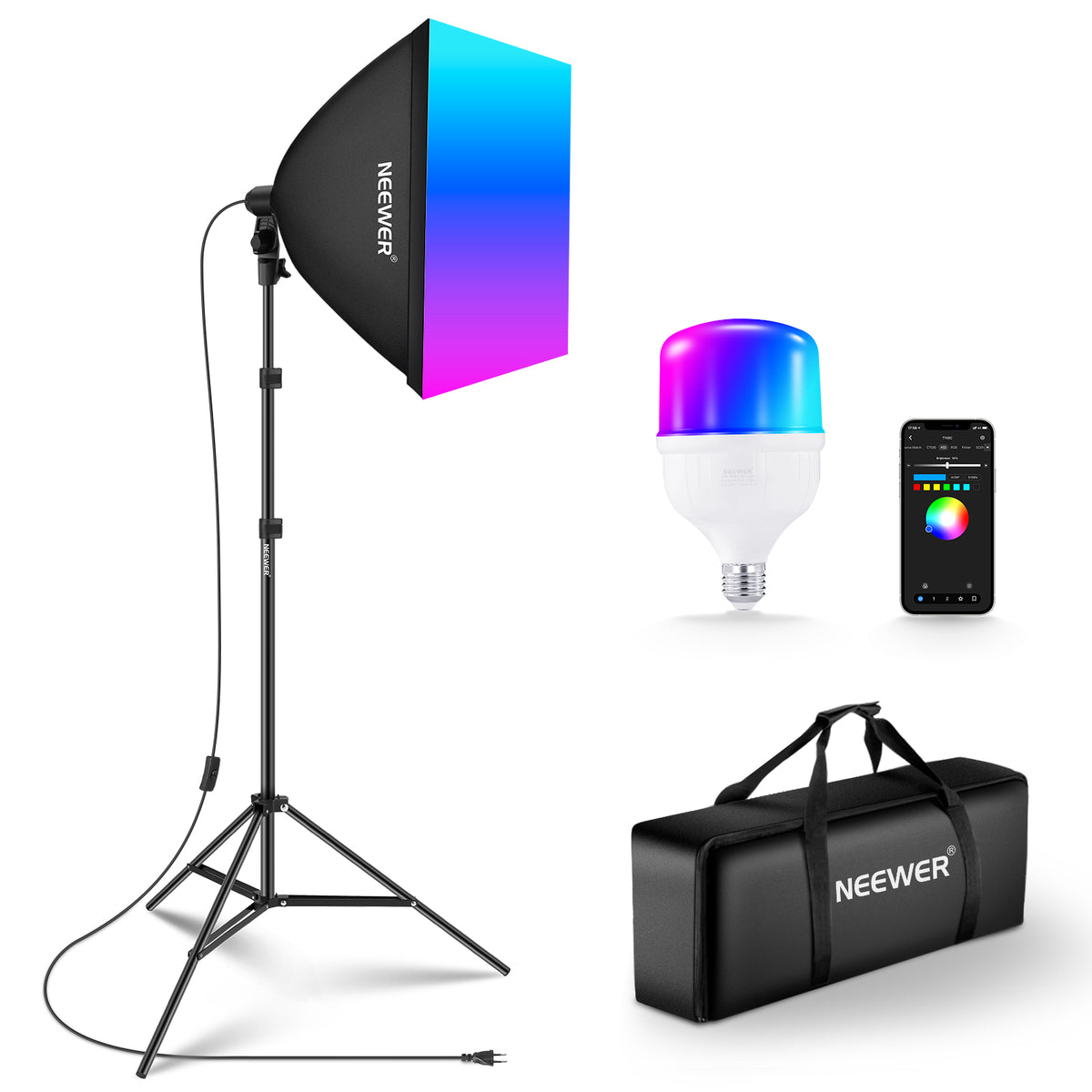 NEEWER NK800 RGB Softbox Lighting Kit with App Control - NEEWER