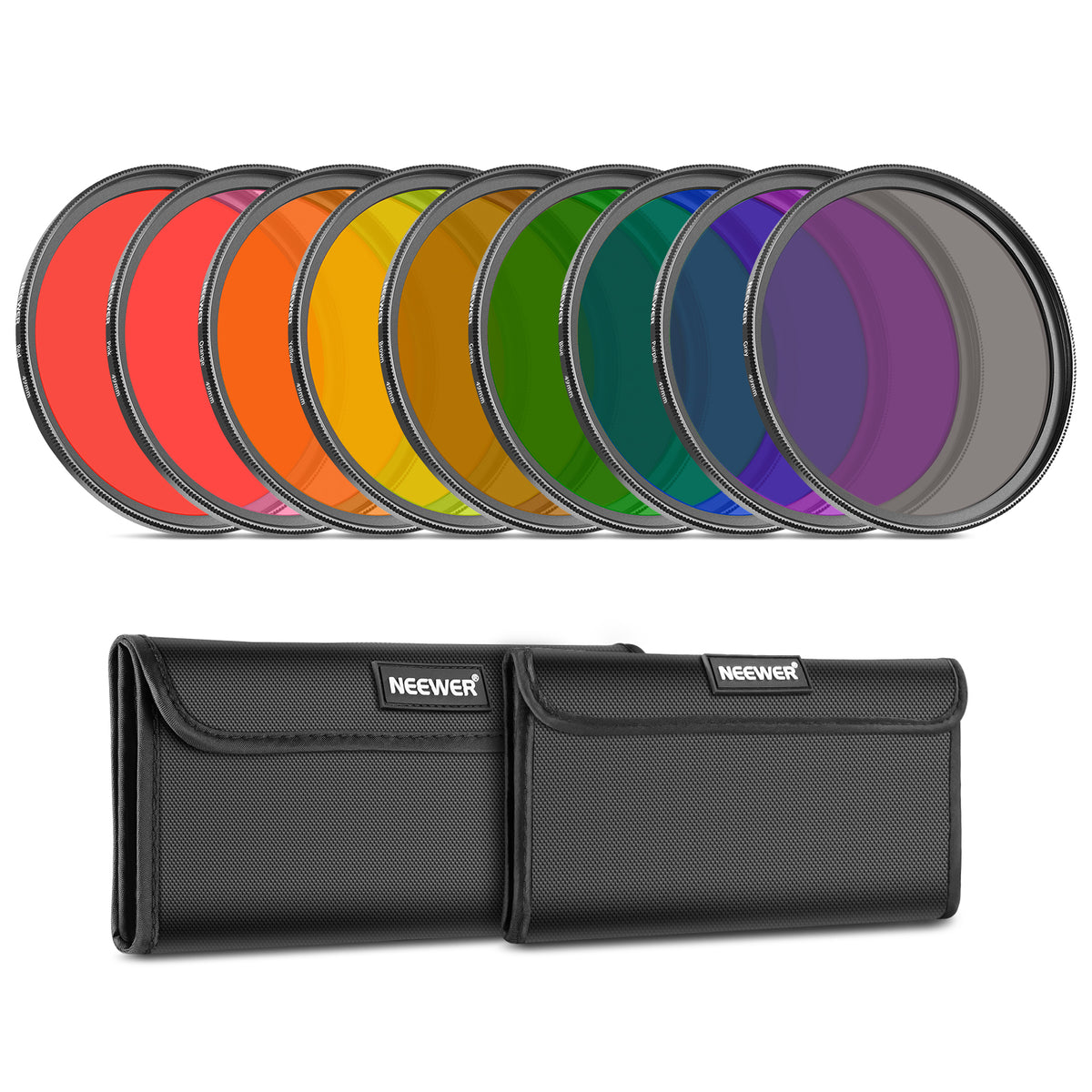 NEEWER 9 Packs 58MM Full Color Lens Filter Set - NEEWER