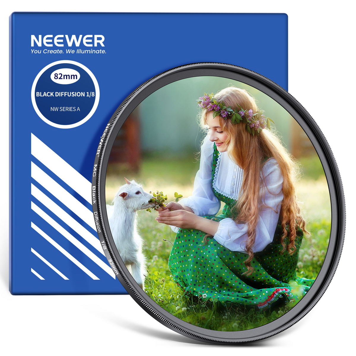 NEEWER 1/8 Black Diffusion Filter Cinematic Dreamy Effect Filter - NEEWER