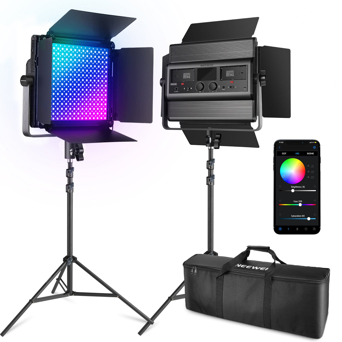 NEEWER 2 Pack RGB1200 LED Video Light - NEEWER – NEEWER.FR